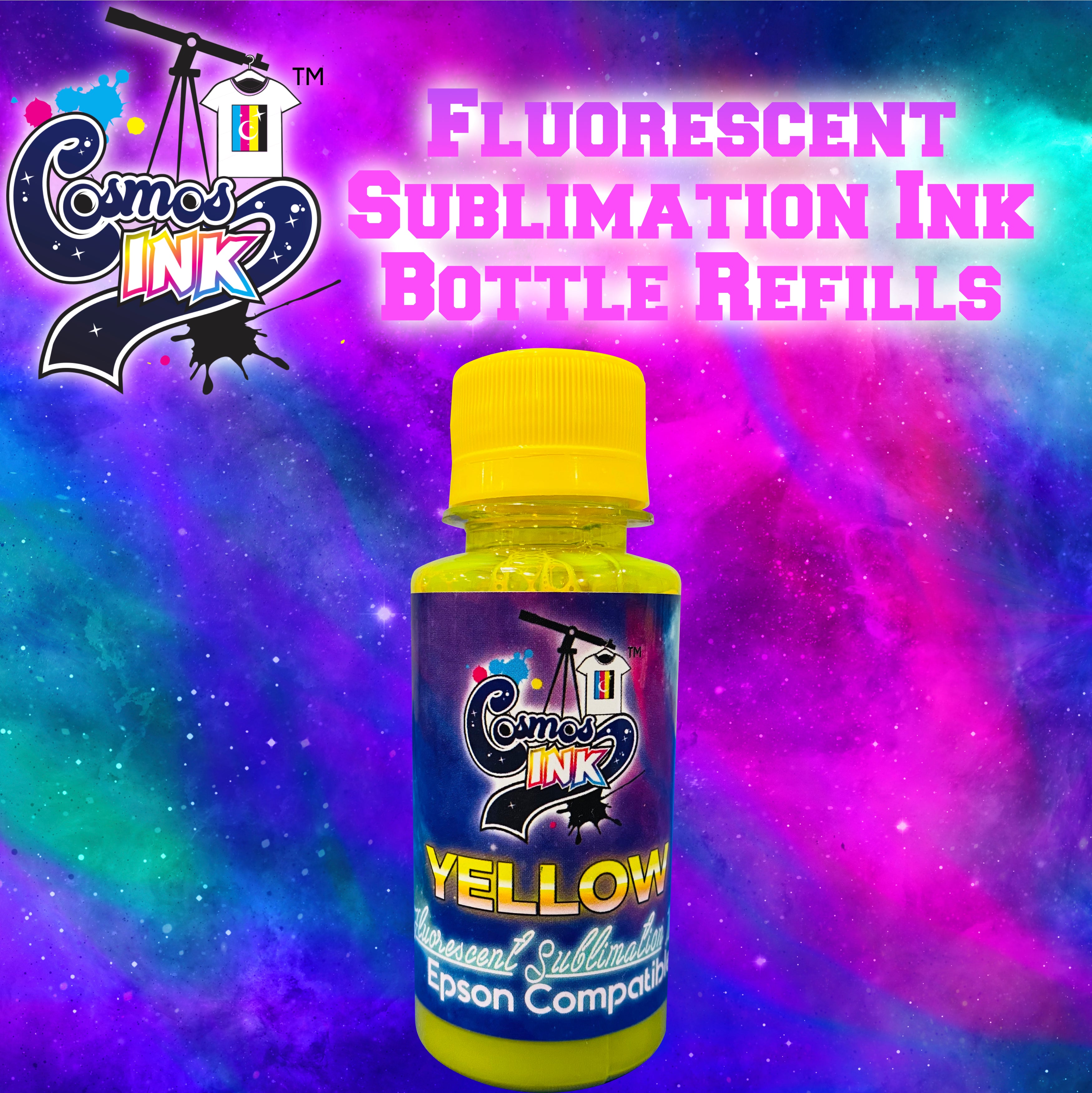 Epson Printer Fluorescent Sublimation Ink Refills | Cosmos Ink®