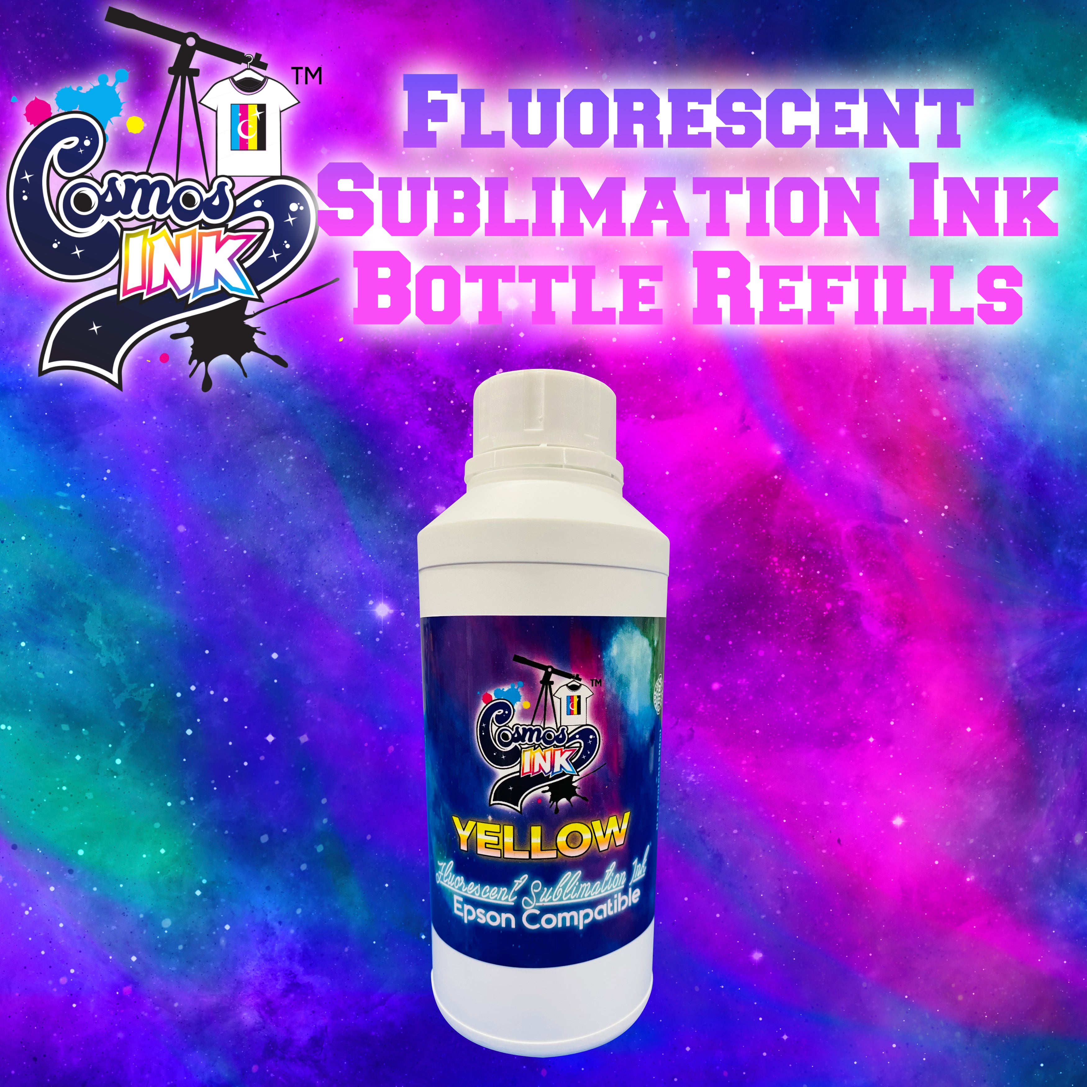 Epson Printer Fluorescent Sublimation Ink Refills | Cosmos Ink®