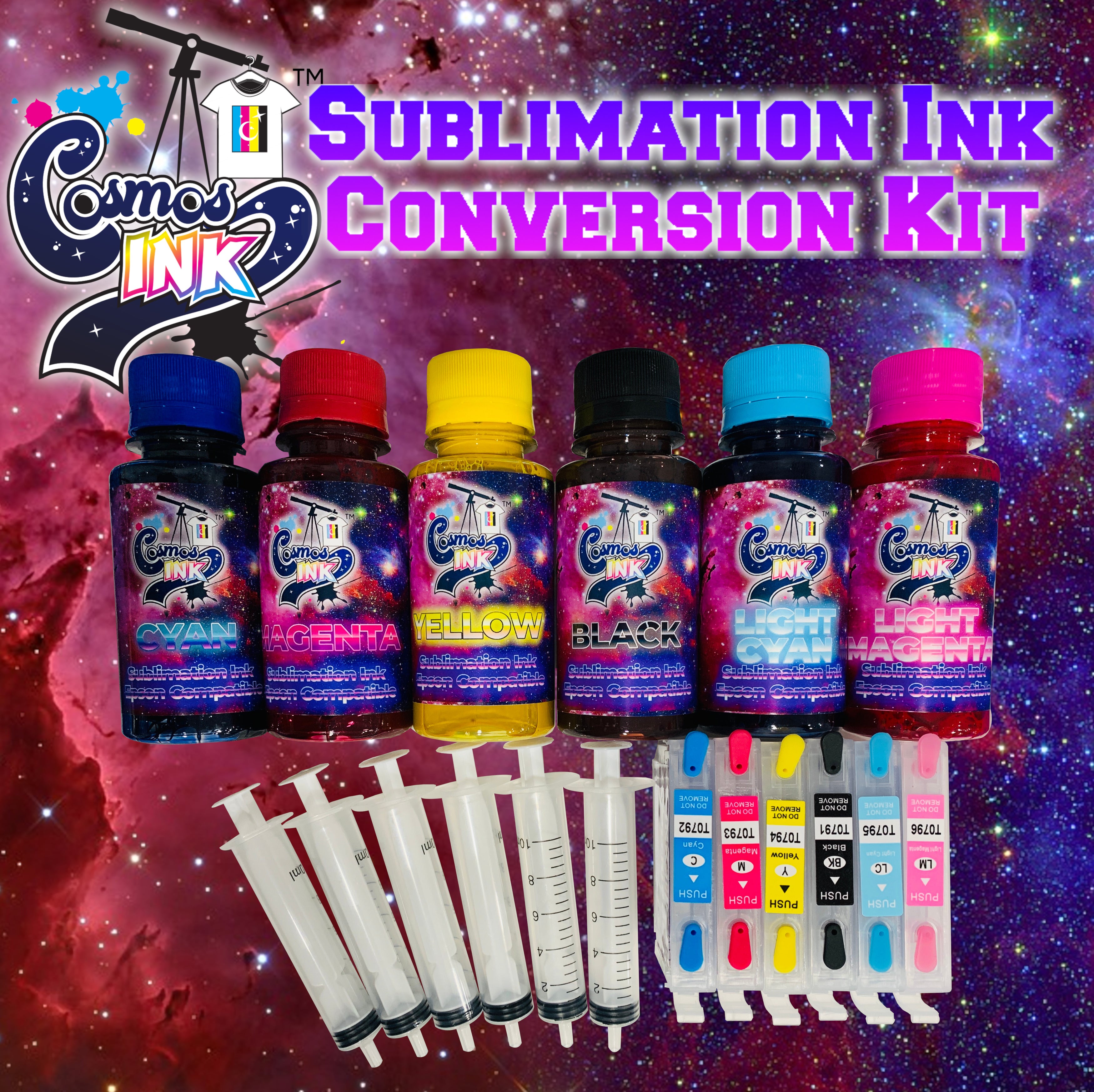 Sublimation Ink for Epson Printer, EcoTank, and Sawgrass | Cosmos Ink®